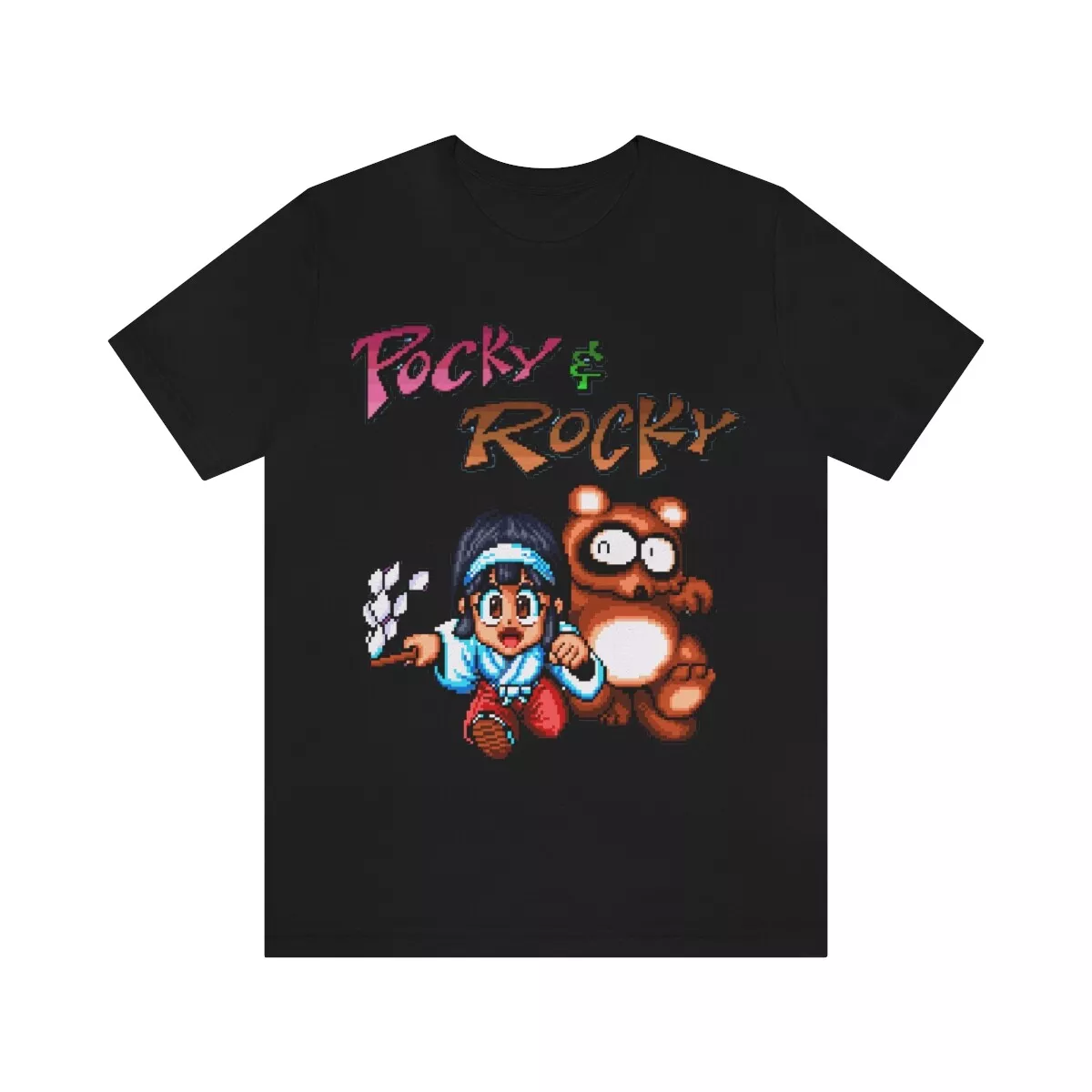 Pocky and Rocky W/Logo SNES Arcade Video Game Pixel Art Unisex T Shirt ...