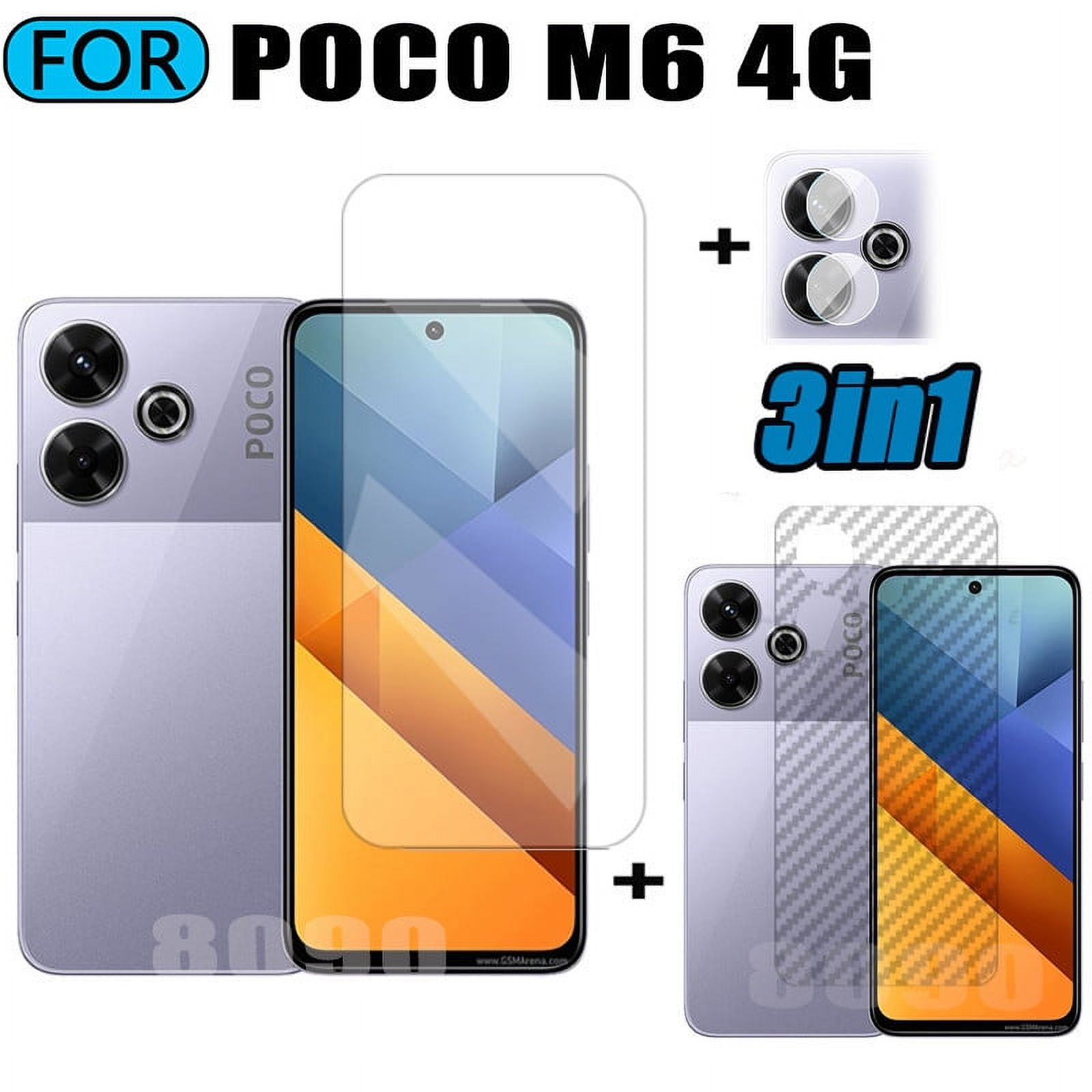 Poco M6 4G Tempered Glass 3 in 1 Screen Protector for Poco F6 X6 F6 Pro ...