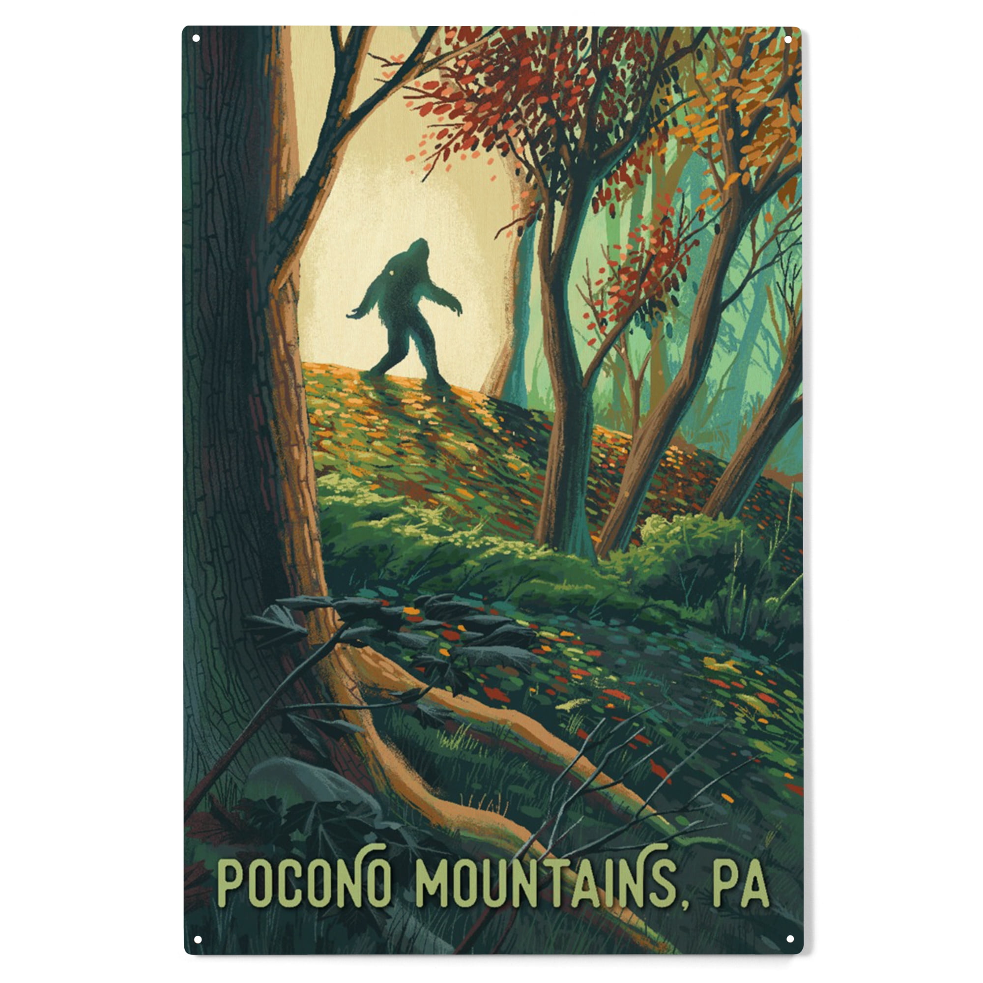 Pocono Mountains, Pennsylvania, Wanderer, Bigfoot in Forest Birch Wood ...