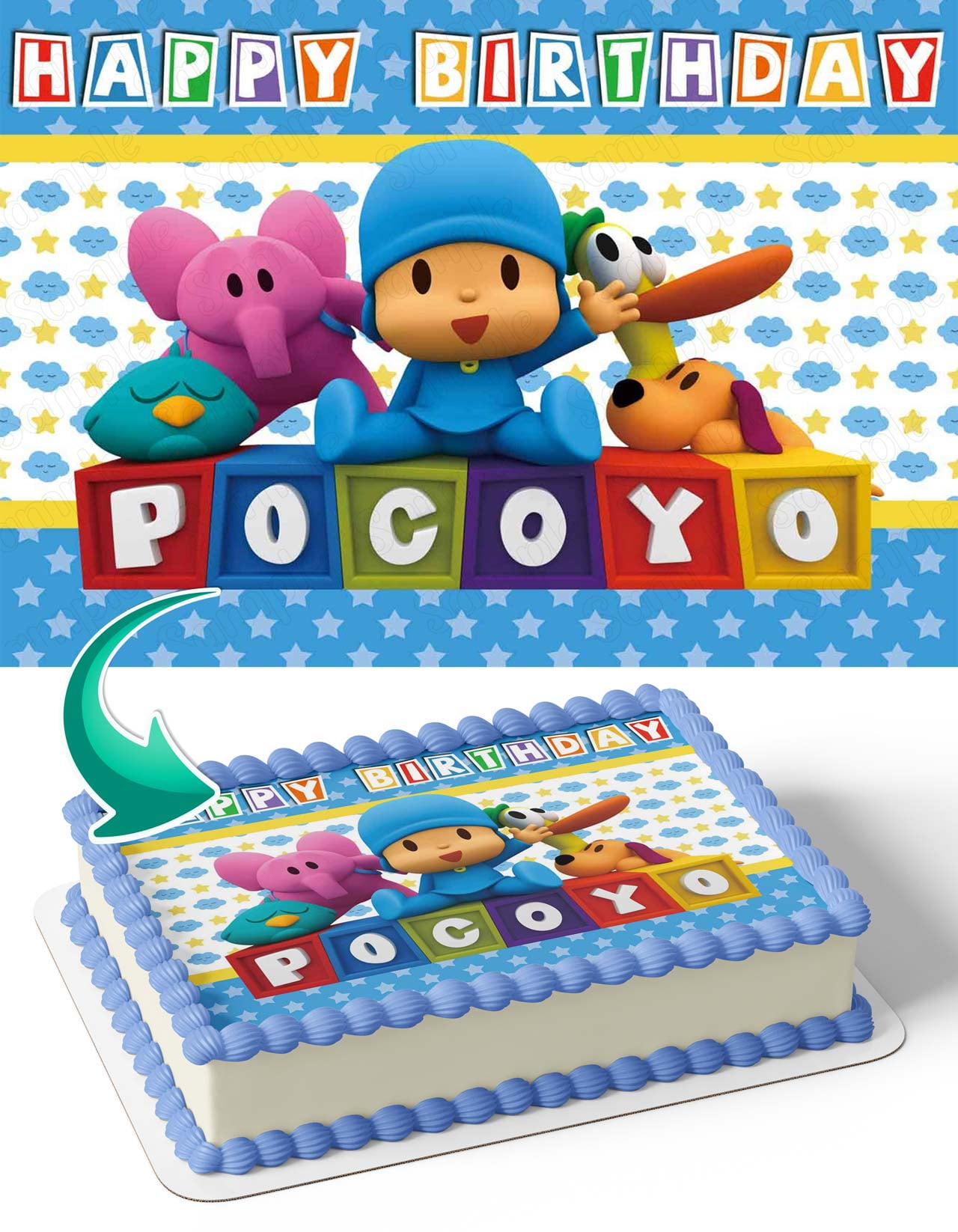 Pocoyo Friends Kids Edible Image Cake Topper Personalized Birthday ...