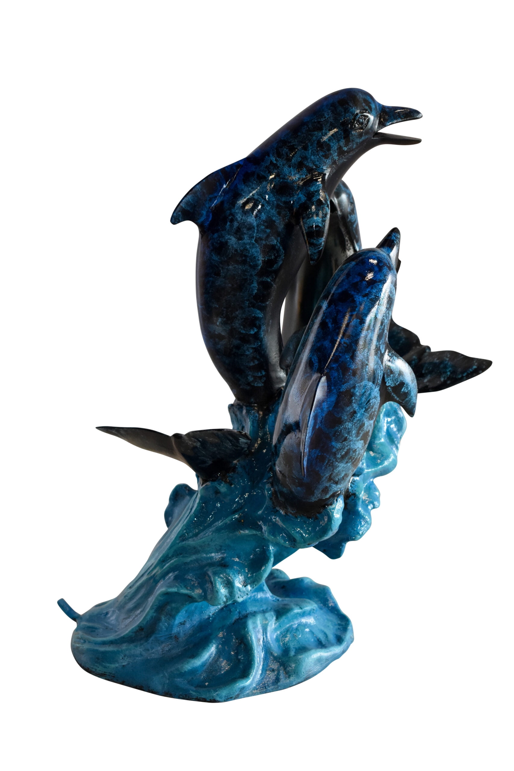 Nifao Dolphin Wave Outdoor Fountain Statue, Resin Garden Water Feature ...