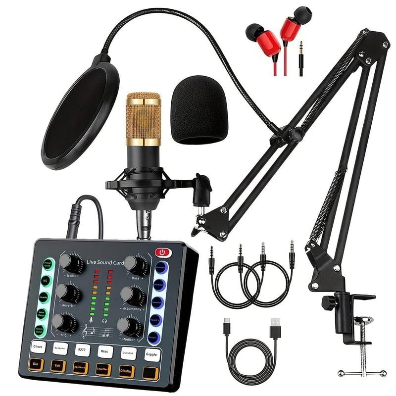 Podcast Equipment Bundle, 1 Box Audio Interface With All In One Live ...