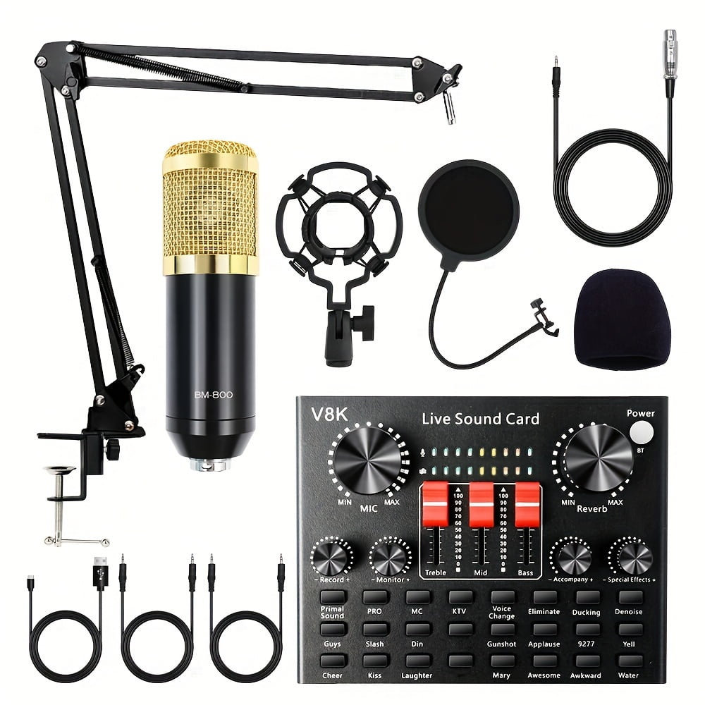 Podcast Equipment Bundle, BM-800 Recording Studio Package With Voice ...