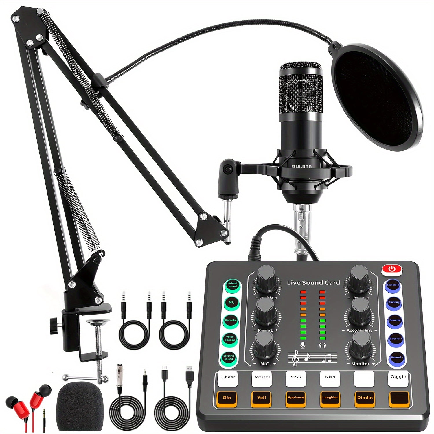Podcast Equipment Bundle, with BM800 Podcast Microphone and M8 Sound ...