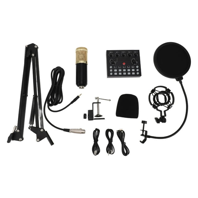 Podcast Equipment Bundle Multifunctional Condenser Mic with Live Sound ...