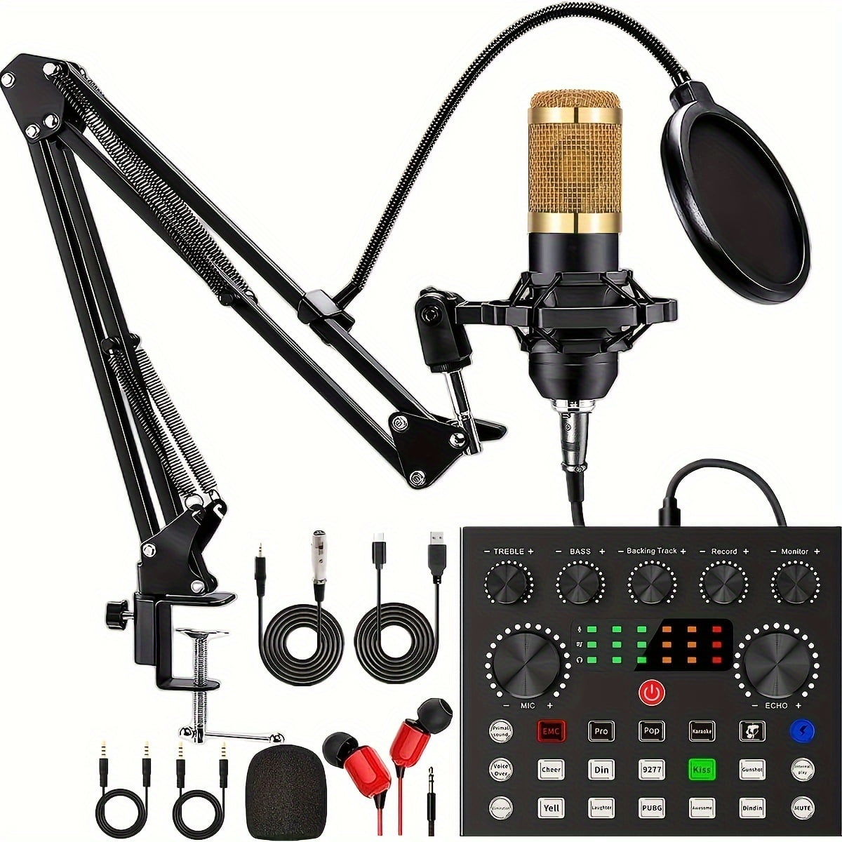 Podcast Equipment Bundle, V8s Audio Interface With All In One Live ...