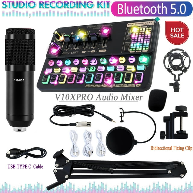 BM800 Podcast Kit with V10XPRO Sound Card - Streaming Setup, YouTube ...