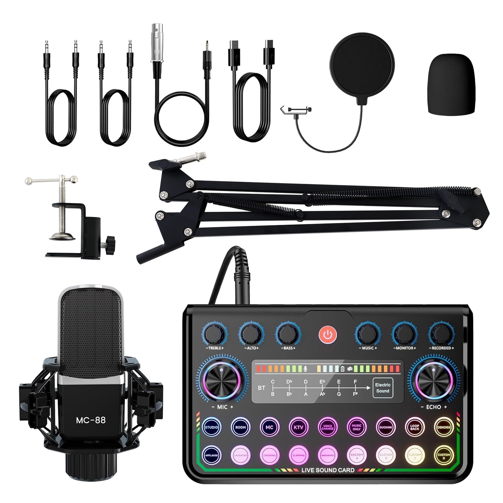Podcast Equipment Bundle, Wired Microphone, BM800 Podcast Condenser ...