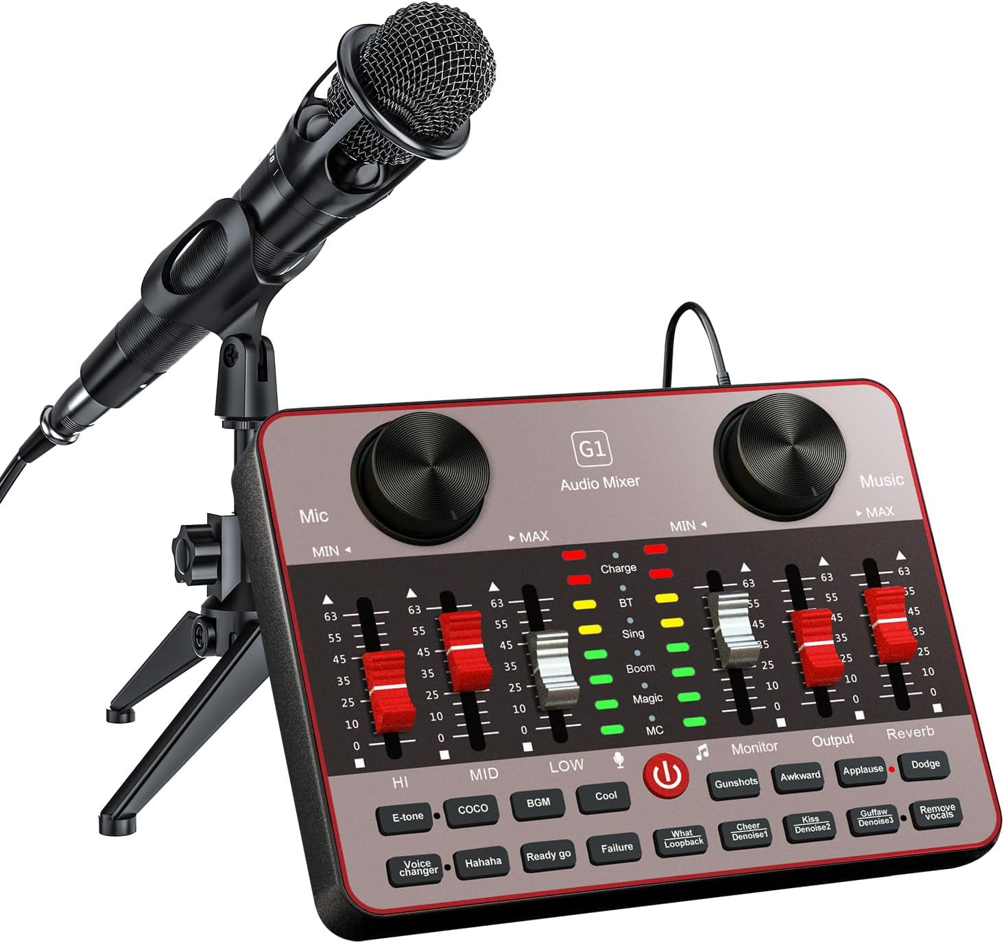 Podcast Microphone Bundle with Sound Board Audio Mixer, Podcast ...