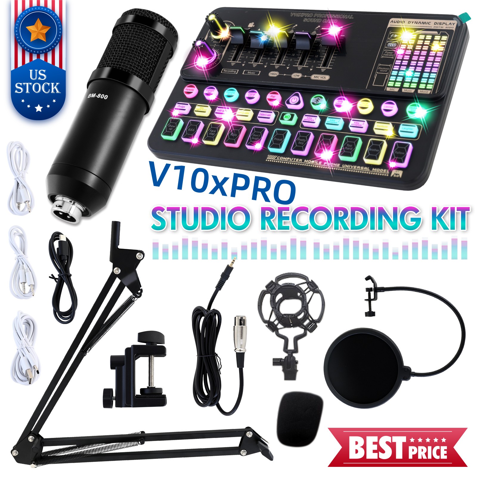 ZINGYOU BM800 Condenser Microphone Bundle Mic Kit for Studio Recording & Brocasting - Walmart.com
