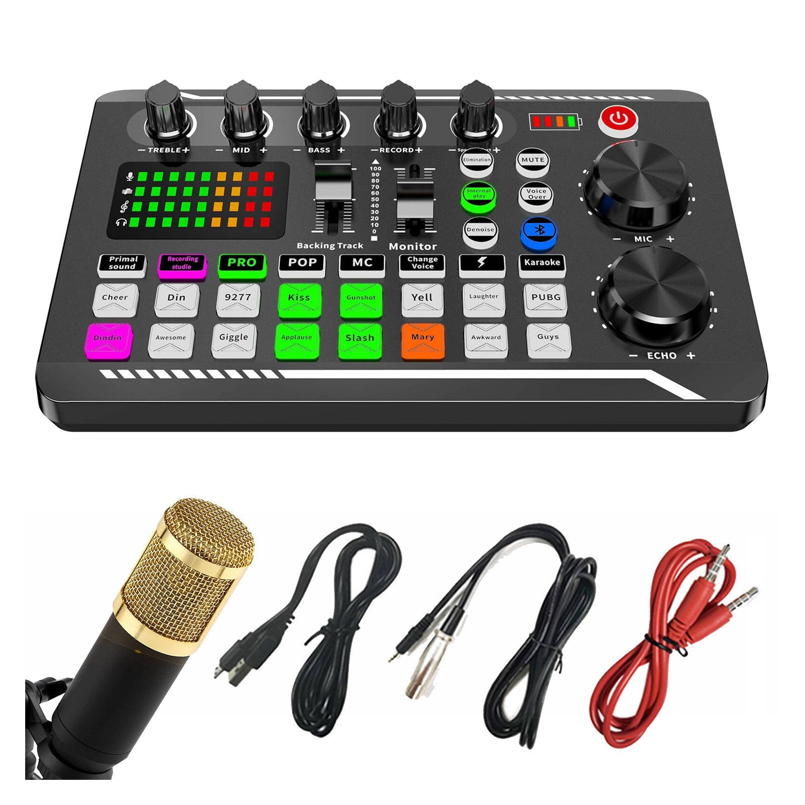 Podcast Microphone Sound Card Kit Professional Studio Condenser Mic ...