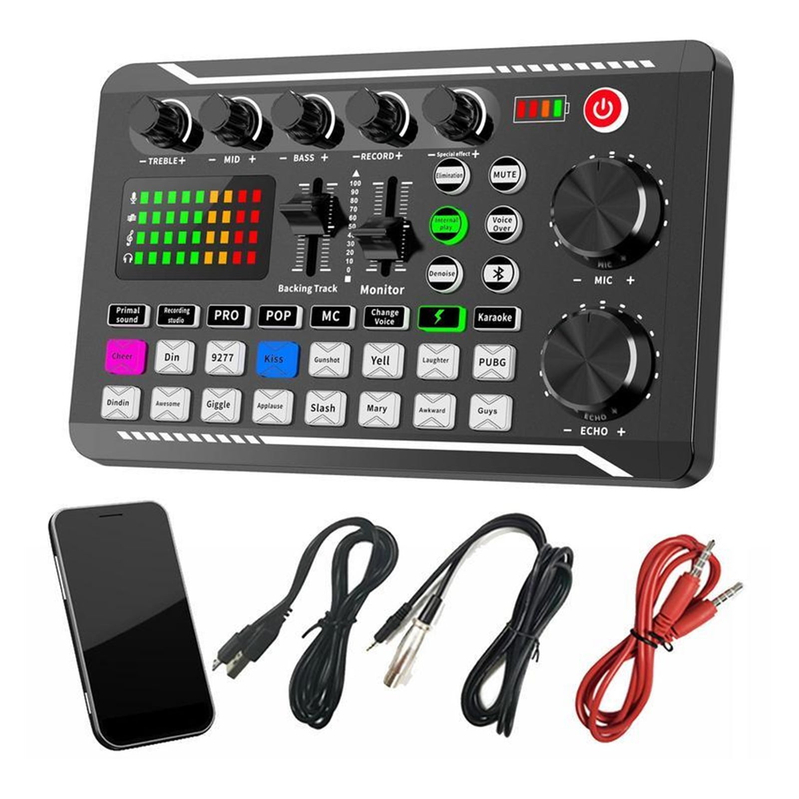 Podcast Microphone Sound Card Kit Professional Studio Condenser Mic ...