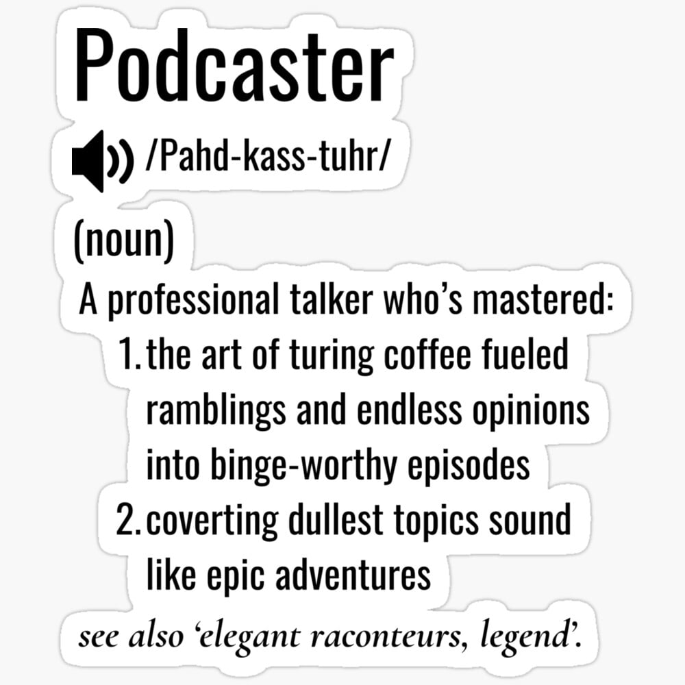 Podcaster Definition Sticker Phone Decal Water Bottle Stickers Car ...
