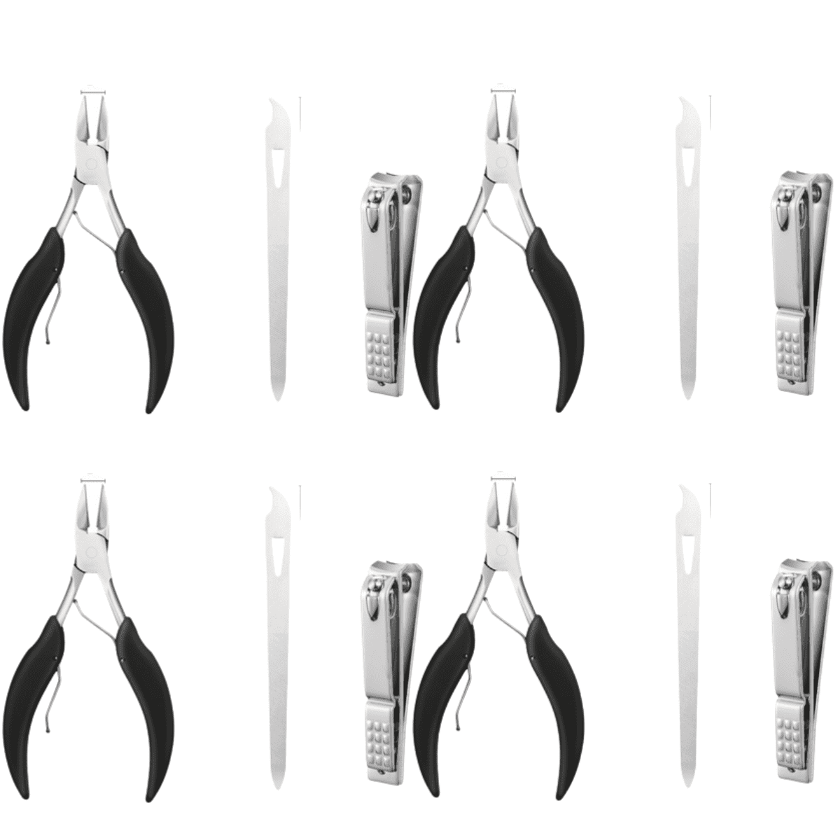 Podiatrist Ingrown Toenail Clippers Set of 4, Toe Nail Clippers for ...