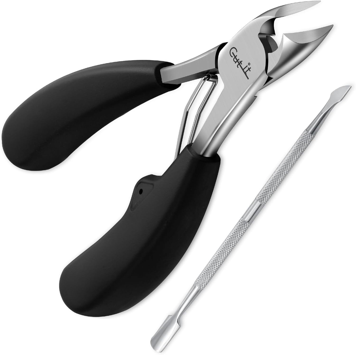 Podiatrist Professional Toenail Clippers W/Cuticle Pusher for Thick ...
