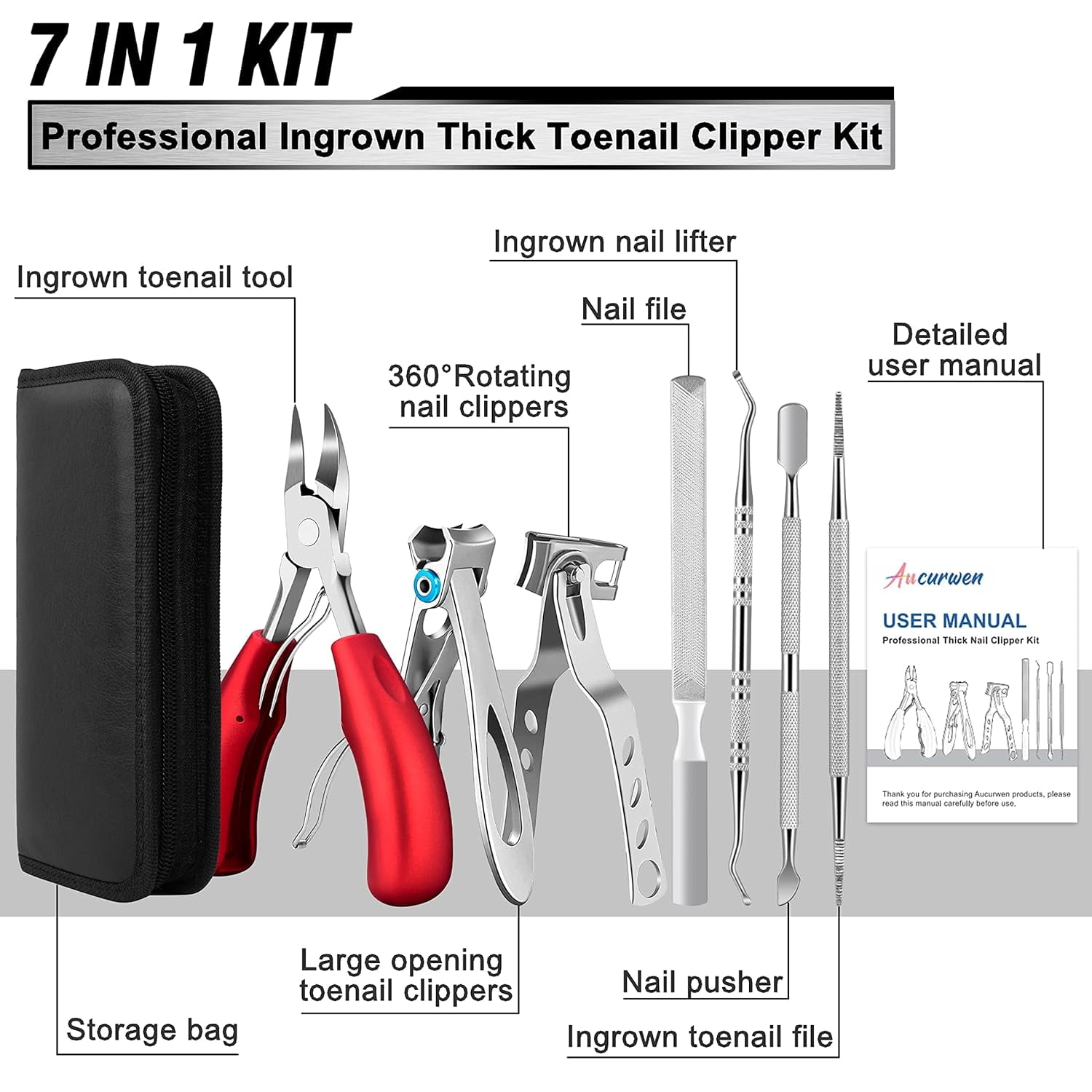 Podiatrist Toenail Clippers for Seniors Thick Toenails, Professional ...