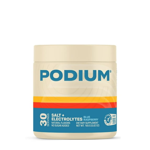 Podium Nutrition, Salt+Electrolytes, Electrolyte Powder, Blue Raspberry ...