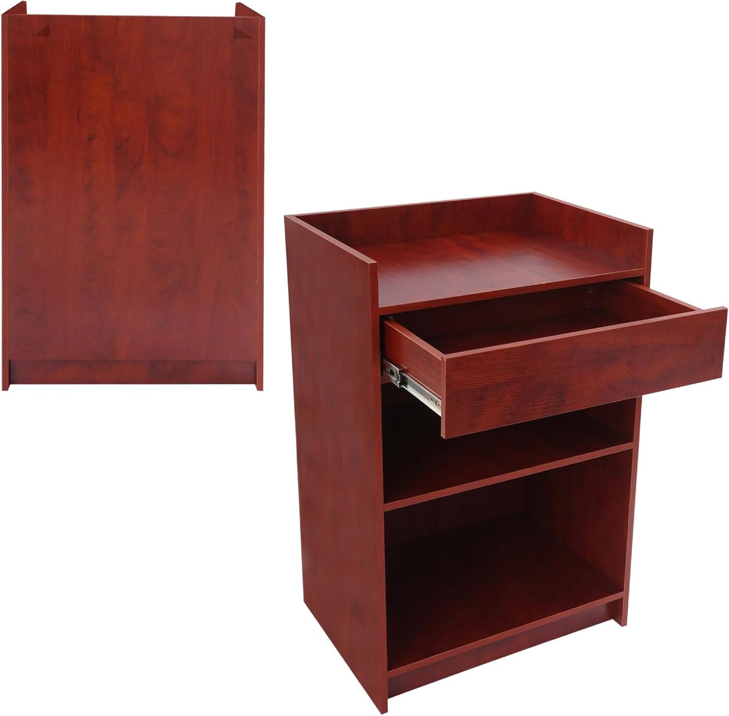 Podium Stand with Drawer and Shelf, Checkout Counter Cash Register ...