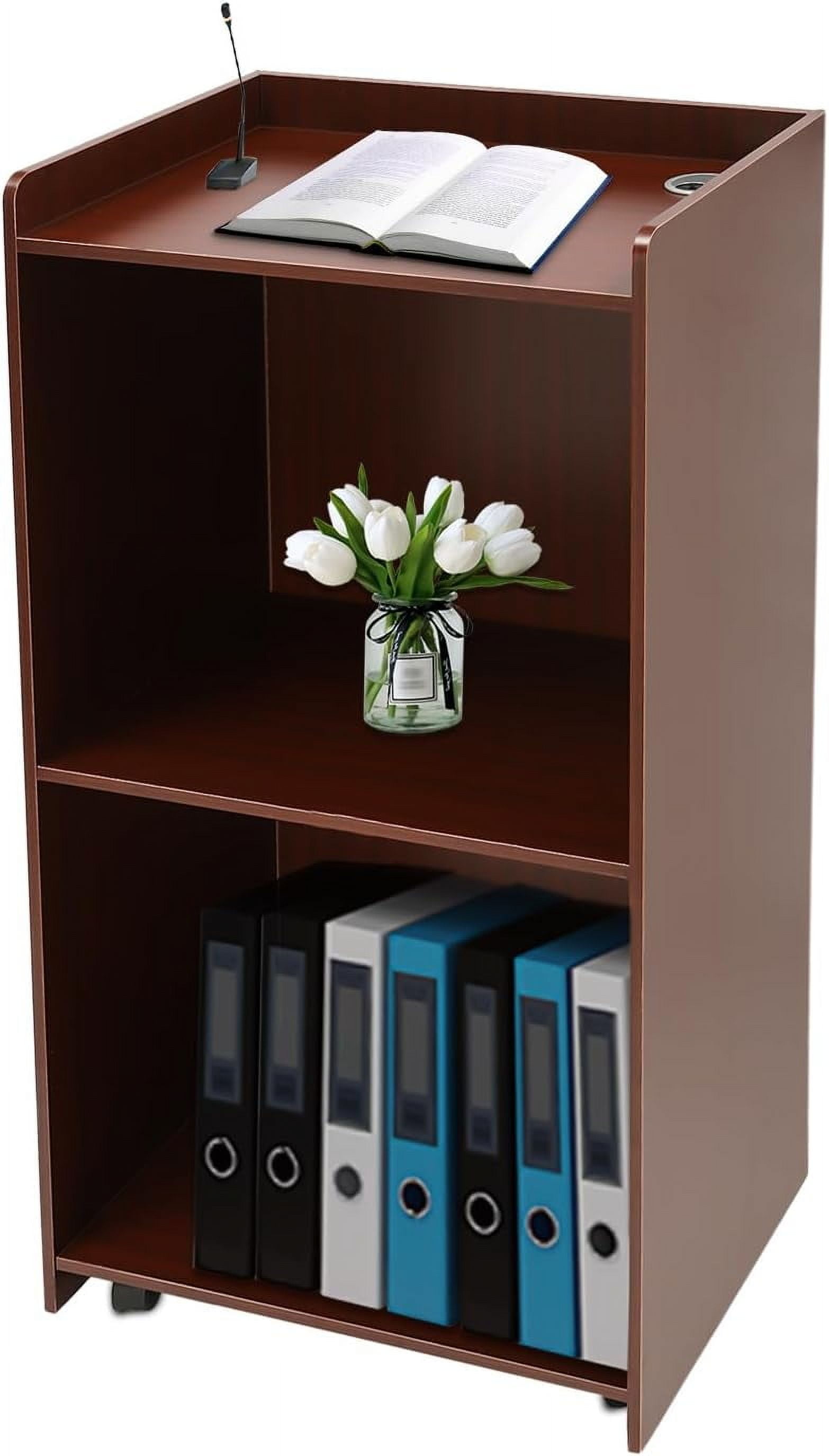 Podium Stand, Hostess Stand with Wheels, Portable Podium Stand ...