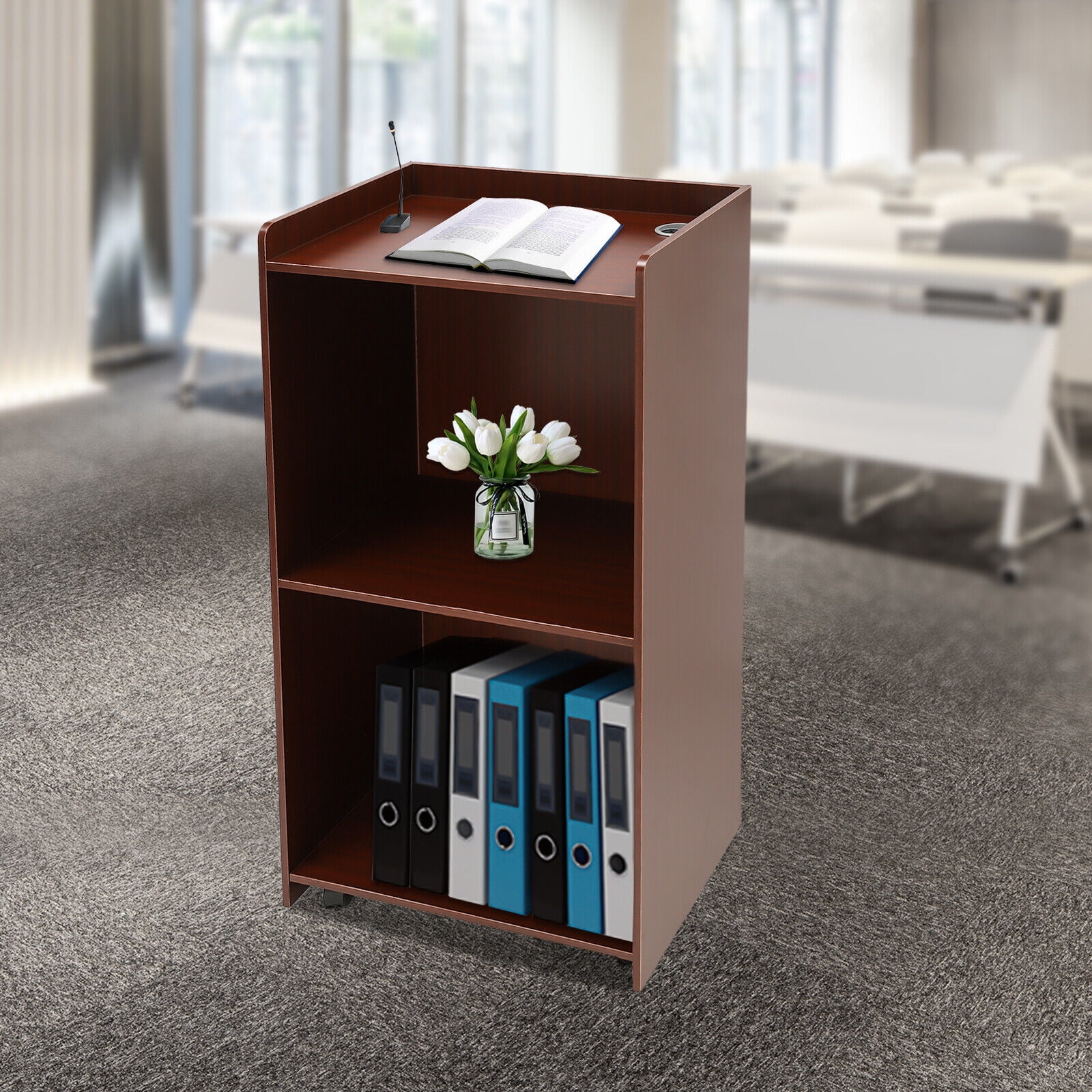 Podium Stand - Hostess Stand with Wheels, Portable Podium Stand ...