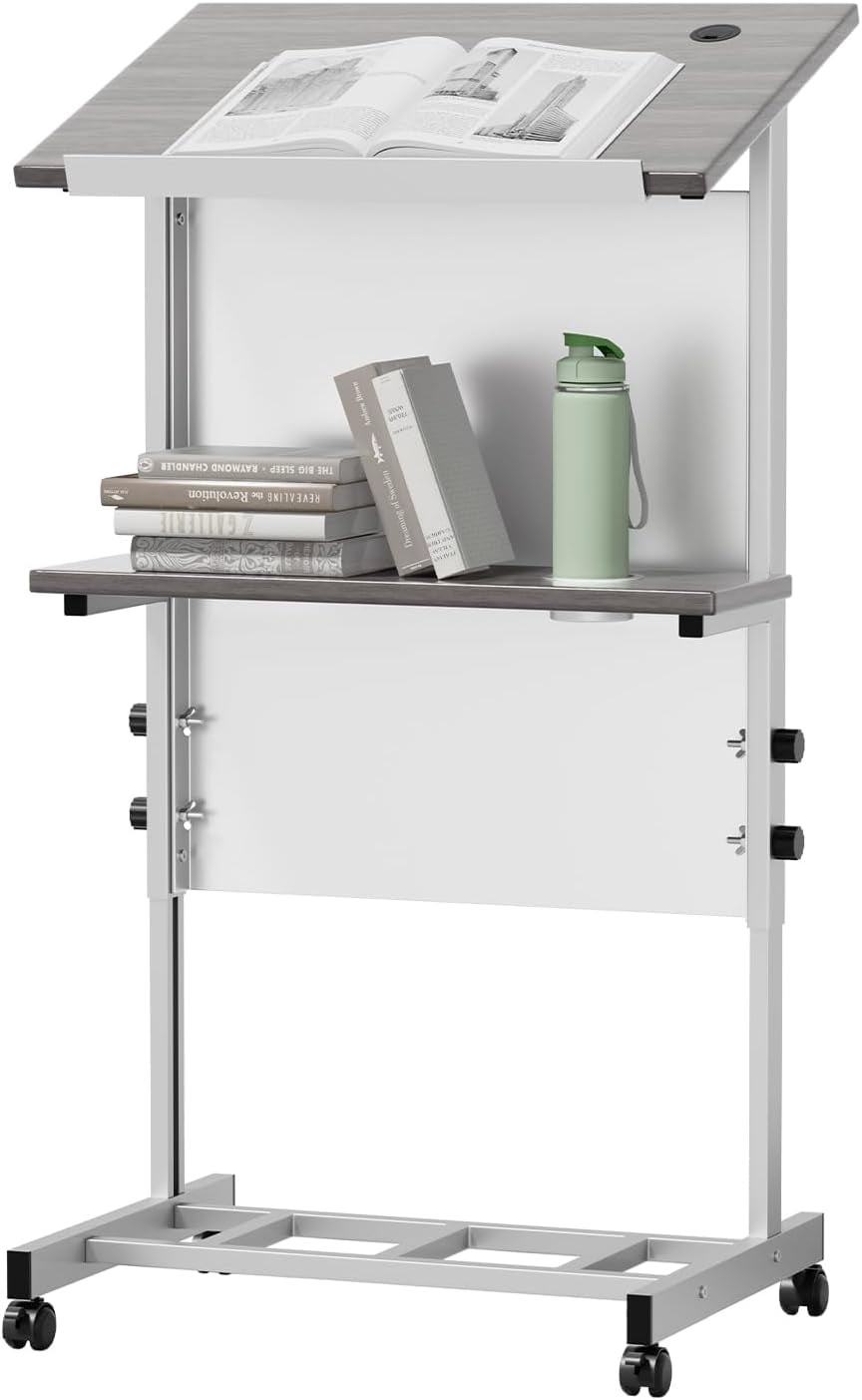 Podium Stand,Portable Lectern with 7 Adjustable Height Positions,Podium ...