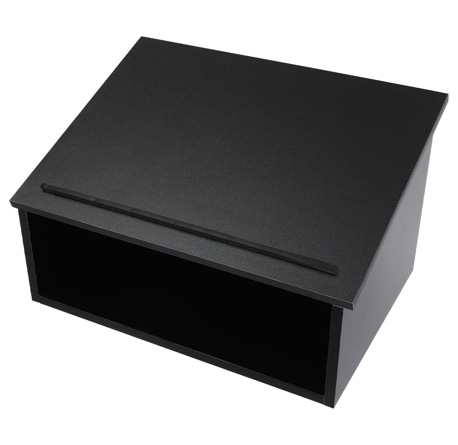 Podium Wood,Portable Lectern with Storage Room&Baffle Plate,23.75 * 16 ...