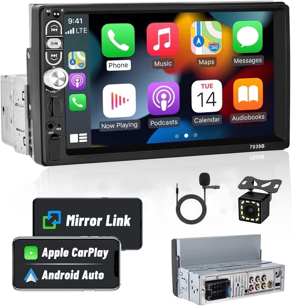 Free Shipping! Podofo 1 Din 7" Car Stereo Radio Carplay Android Auto ...