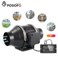 Podofo 4 inch Inline Duct Fan with Temperature Humidity Controller EC ...