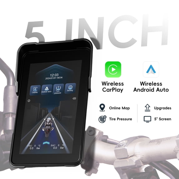 Podofo CarPlay Display for Motorcycle with Wireless CarPlay Android ...