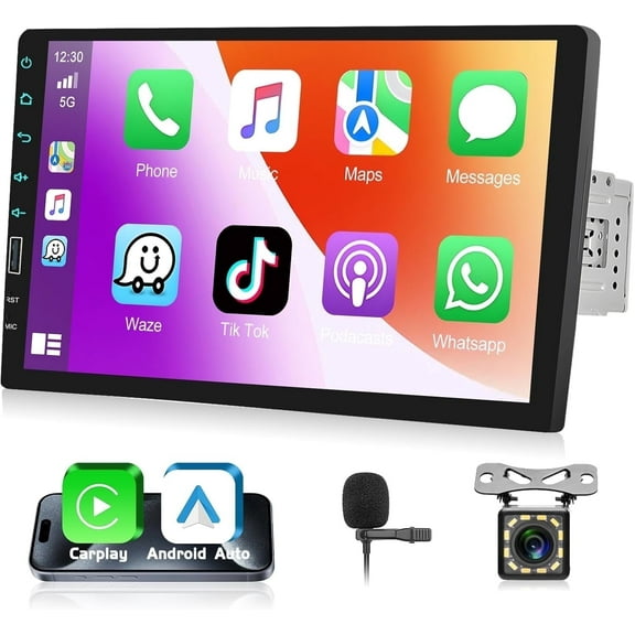 PODOFO 5 Inch Car Radio Single Din Car Stereo CarPlay Android Auto ...