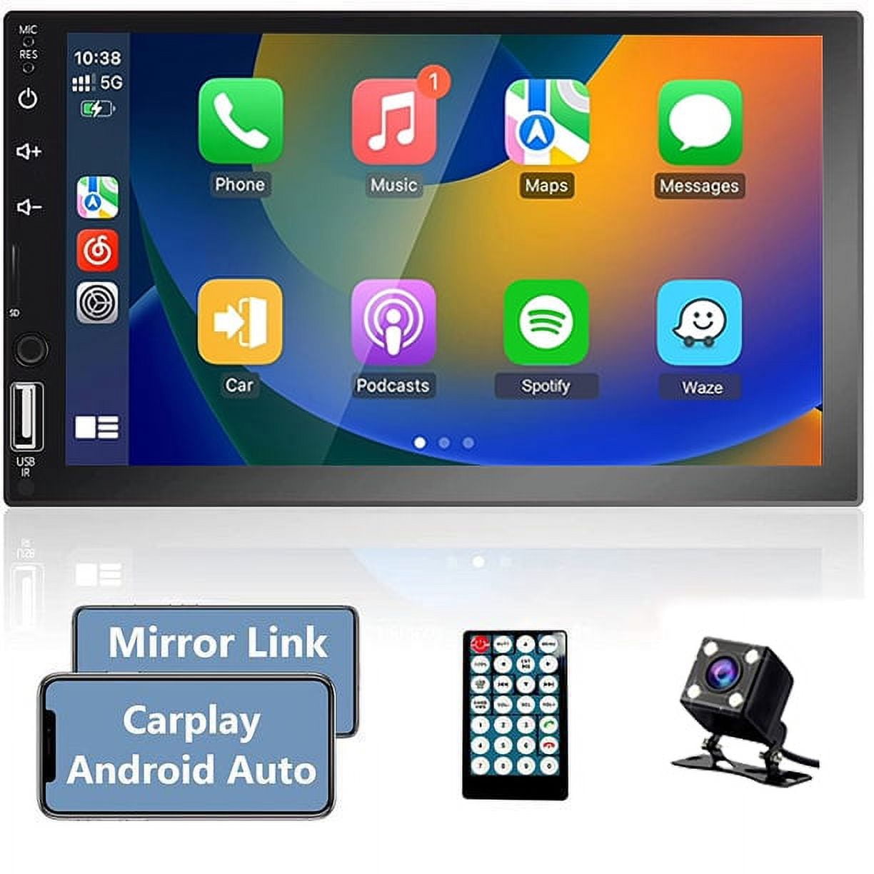 Podofo 7'' Car Stereo with Touch Screen, Carplay, Android Auto ...