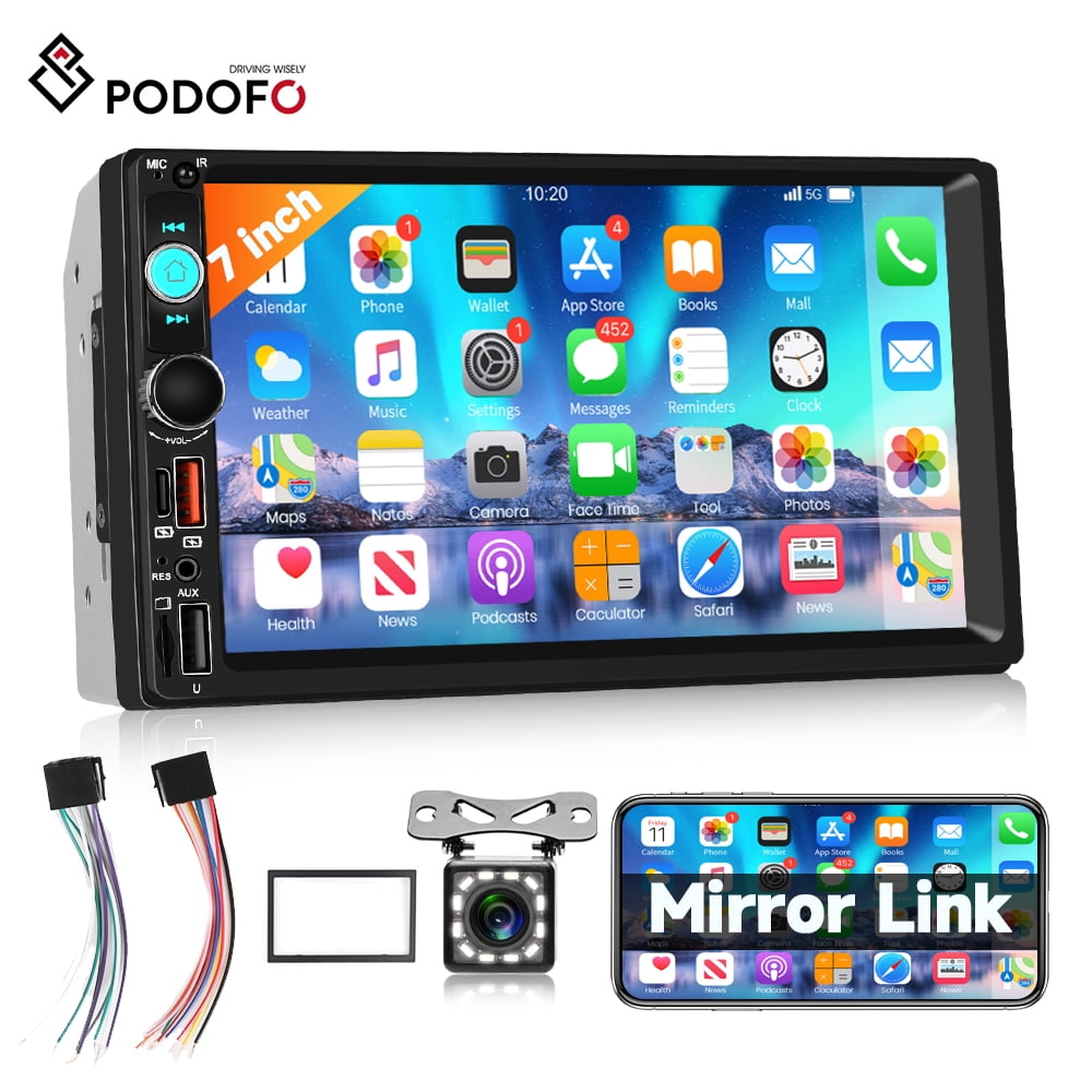 Podofo Double Din Car Stereo Radio 7 inch Touch Screen HD MP5 Car ...