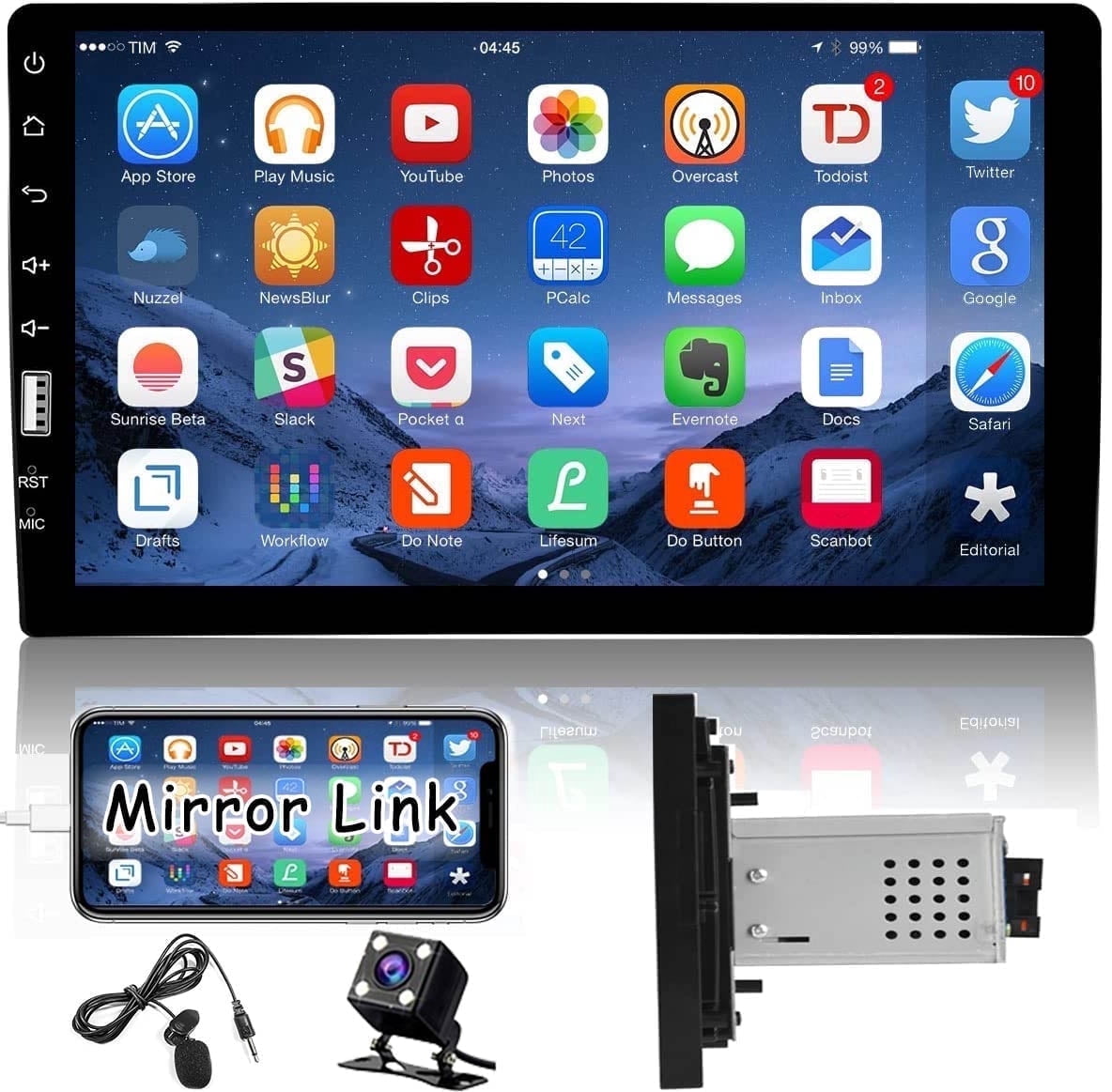 Podofo 9'' Single Din Car Stereo with HD Touch Screen, Backup Camera ...