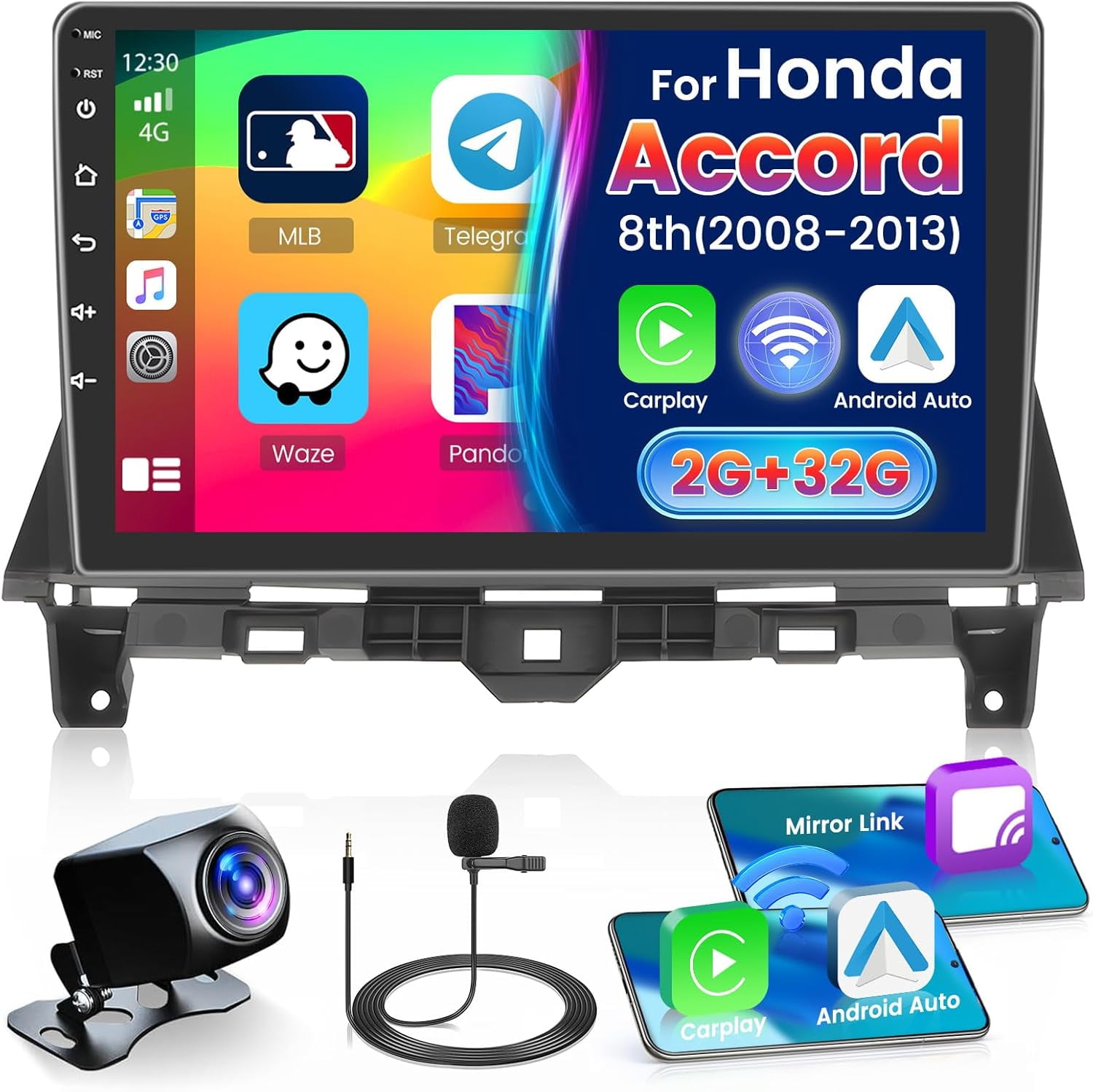 Podofo【for Honda Accord 8th 2008-2013】 Android Car Stereo with Wireless ...