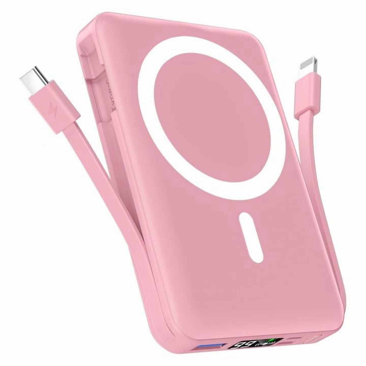 Podoru Multifunctional 10000mAh Power Bank, Wireless Magnetic Travel Charger Built-in USB C ...