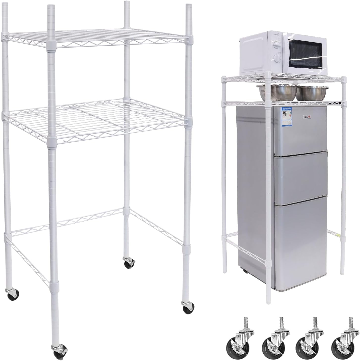 Podoy Mini Fridge Shelf, Over Mini Fridge Storage and Microwave Stand ...