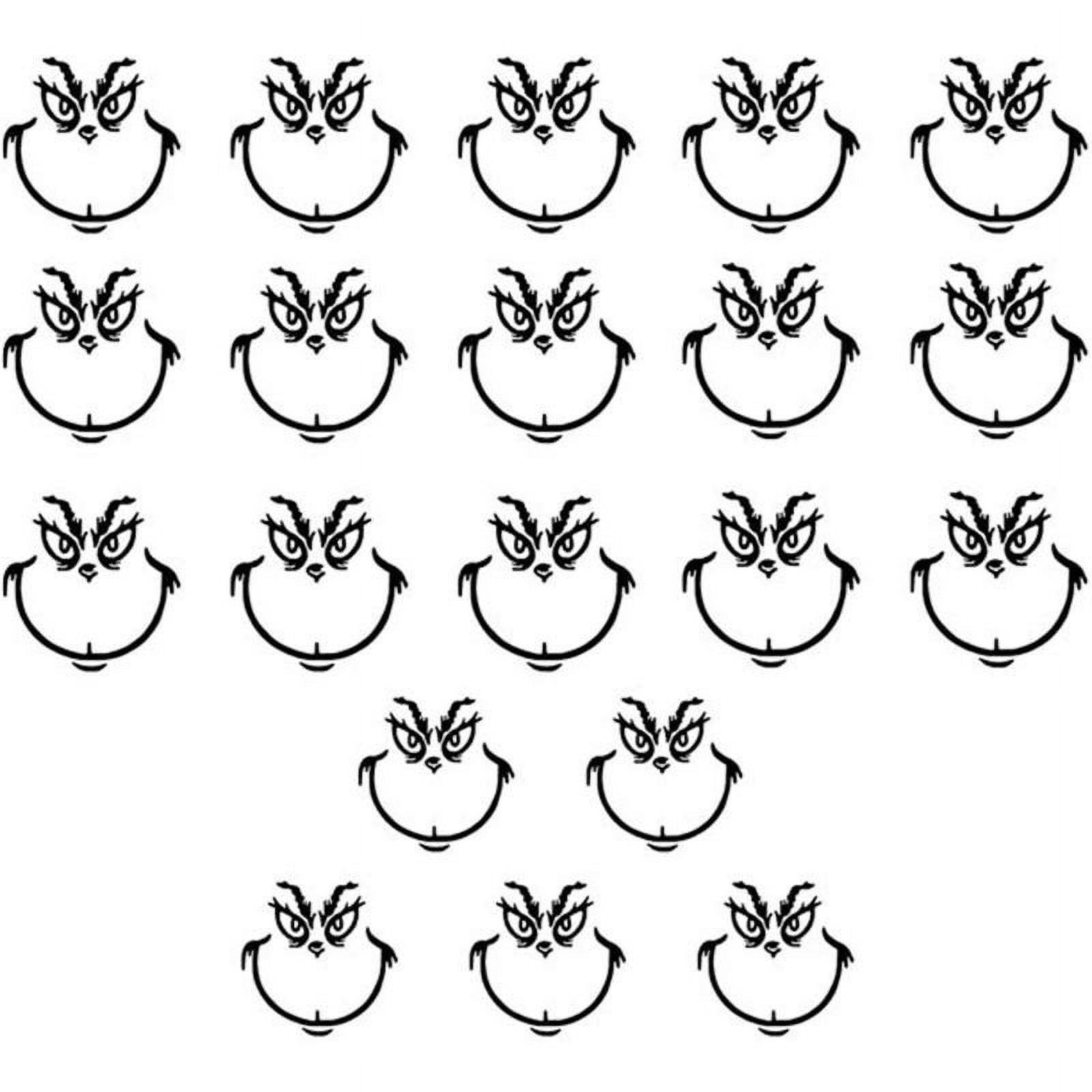 PODPLUG Christmas Stickers, 20pcs Grinch Face Vinyl Decals, Ornaments ...