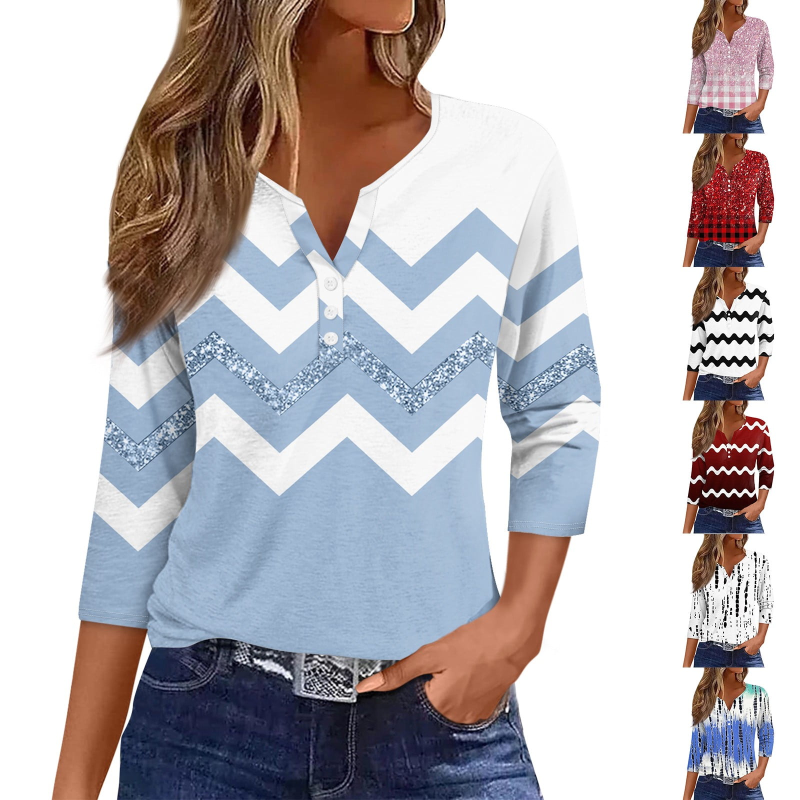 Podplug Fresh Produce Clothing,Womens Tops Casual,3/4 Length Sleeve ...