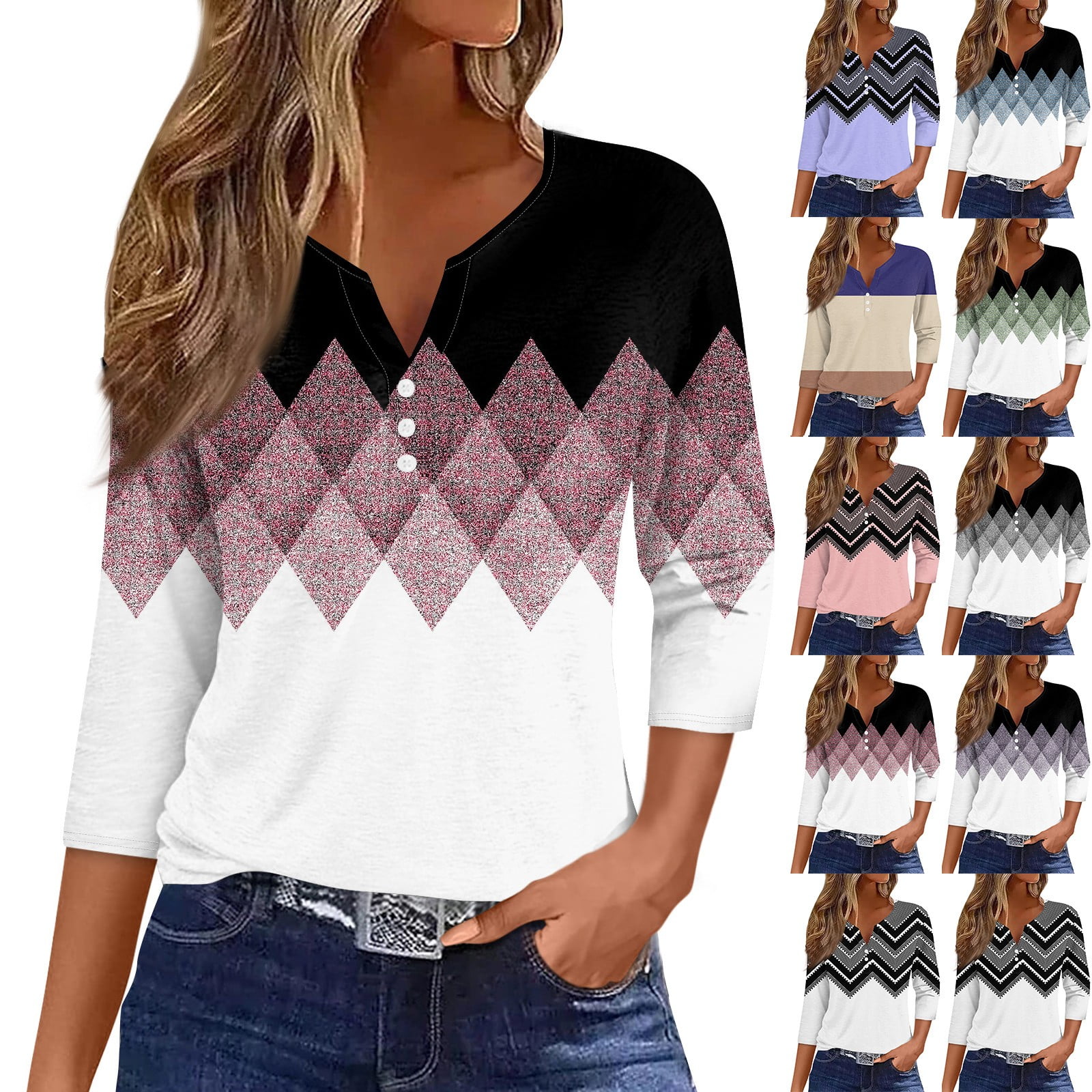 Podplug Fresh Produce Clothing,Womens Tops Casual,Womens 3/4 Length ...