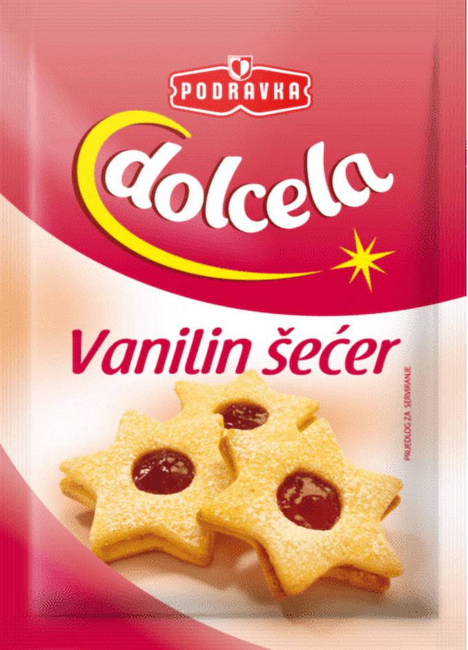Podravka Dolcela Vanilla Sugar Powder 10g - Enhances Flavor of Cakes, Desserts, Beverages ...