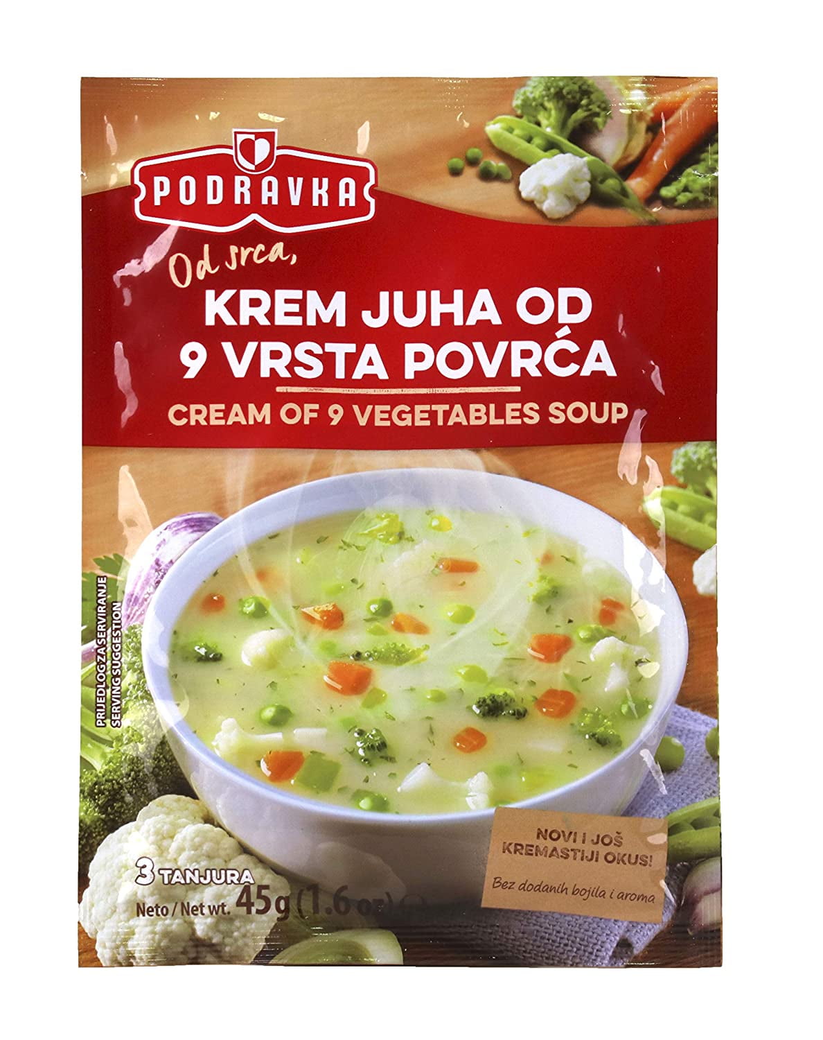 Podravka Soup, Cream of 9 Vegetables, 45 g (Pack of 19) - Walmart.com