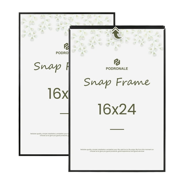 Podronale 16x24 Picture Snap Frame, Black Poster Frame for Wall, Plexiglass, 2PCS - Walmart.com