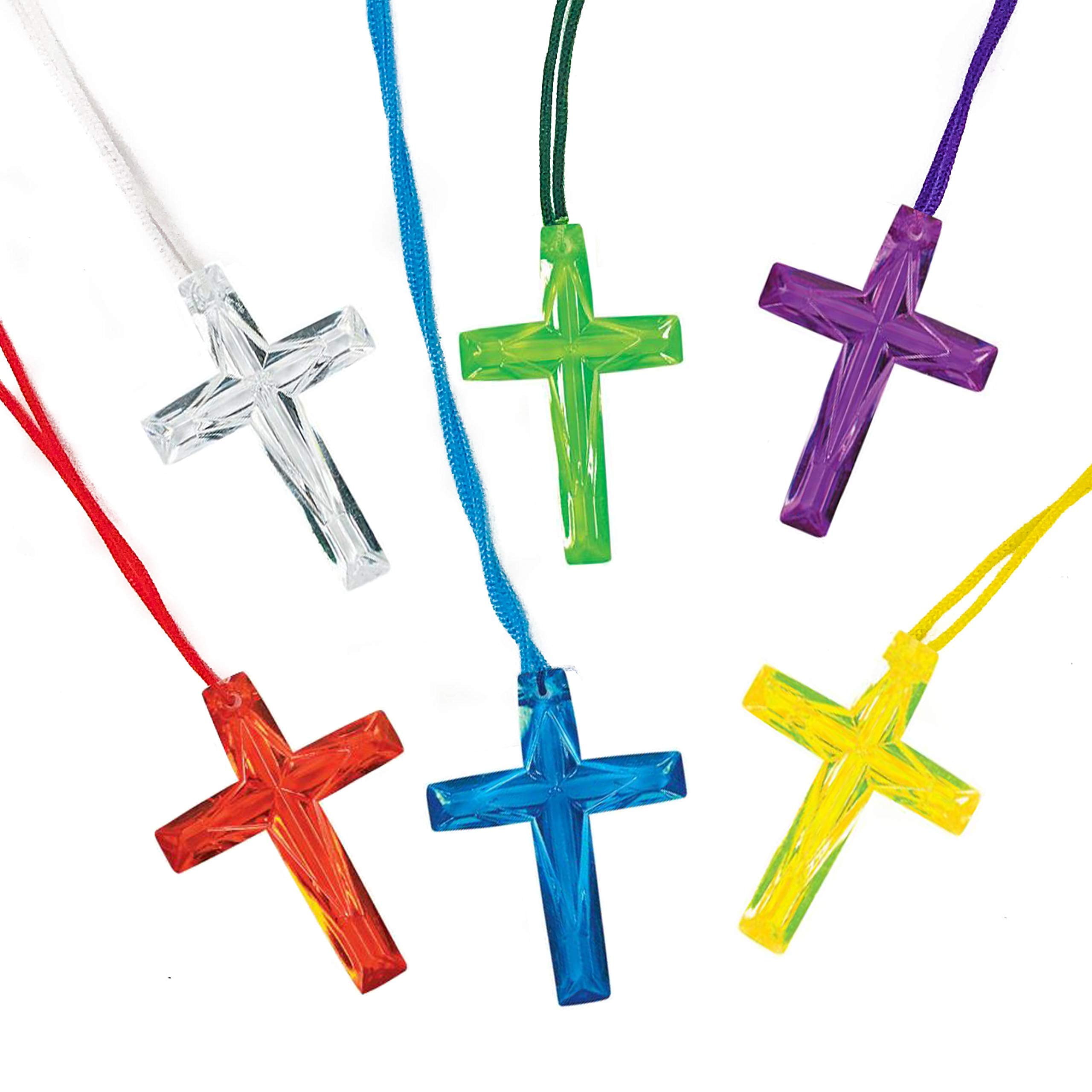 Podzly 48 Pieces Crystal AIF4 Cross Necklaces - Small Plastic Crosses ...