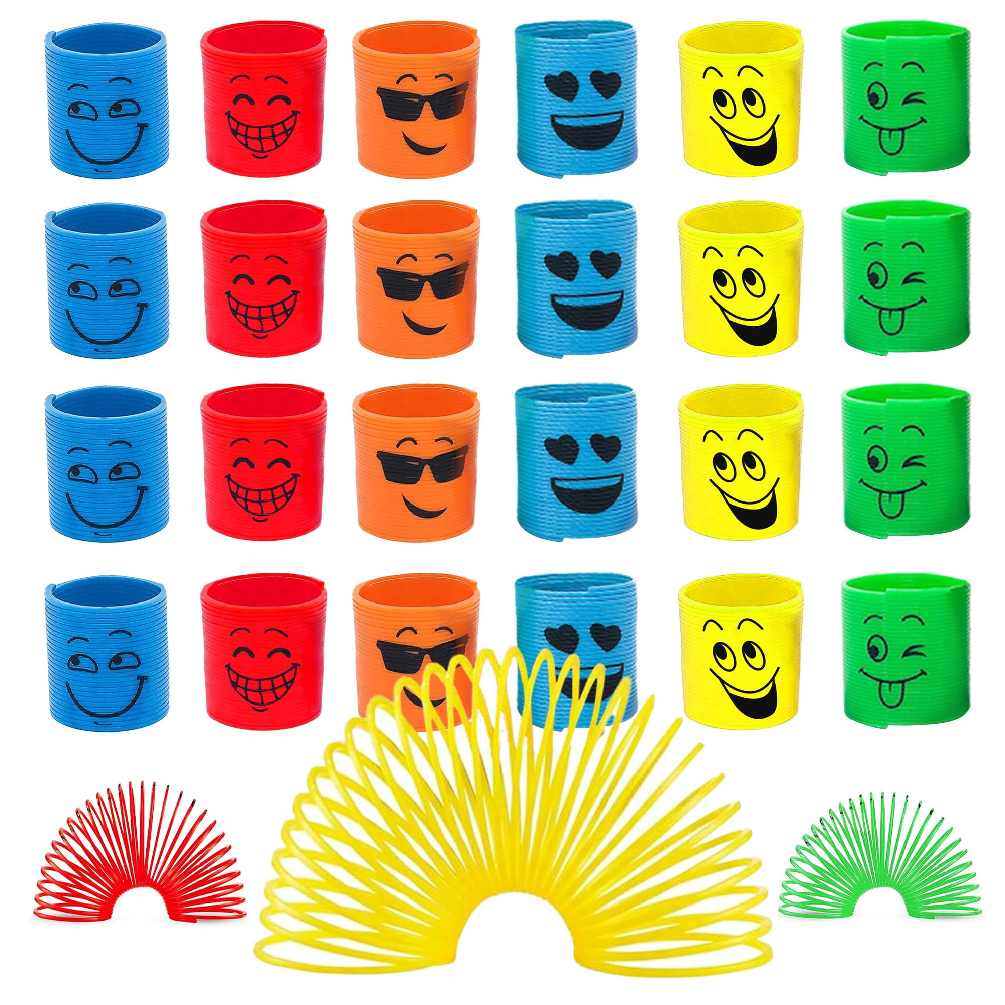 Podzly - 50 Piece Emoji Magic Spring Toy Bulk - Mini Magic Coil Party ...