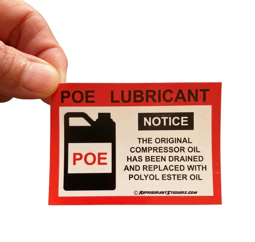 Poe Oil Change Stickers X10- Properly Label Compressor After Converting ...
