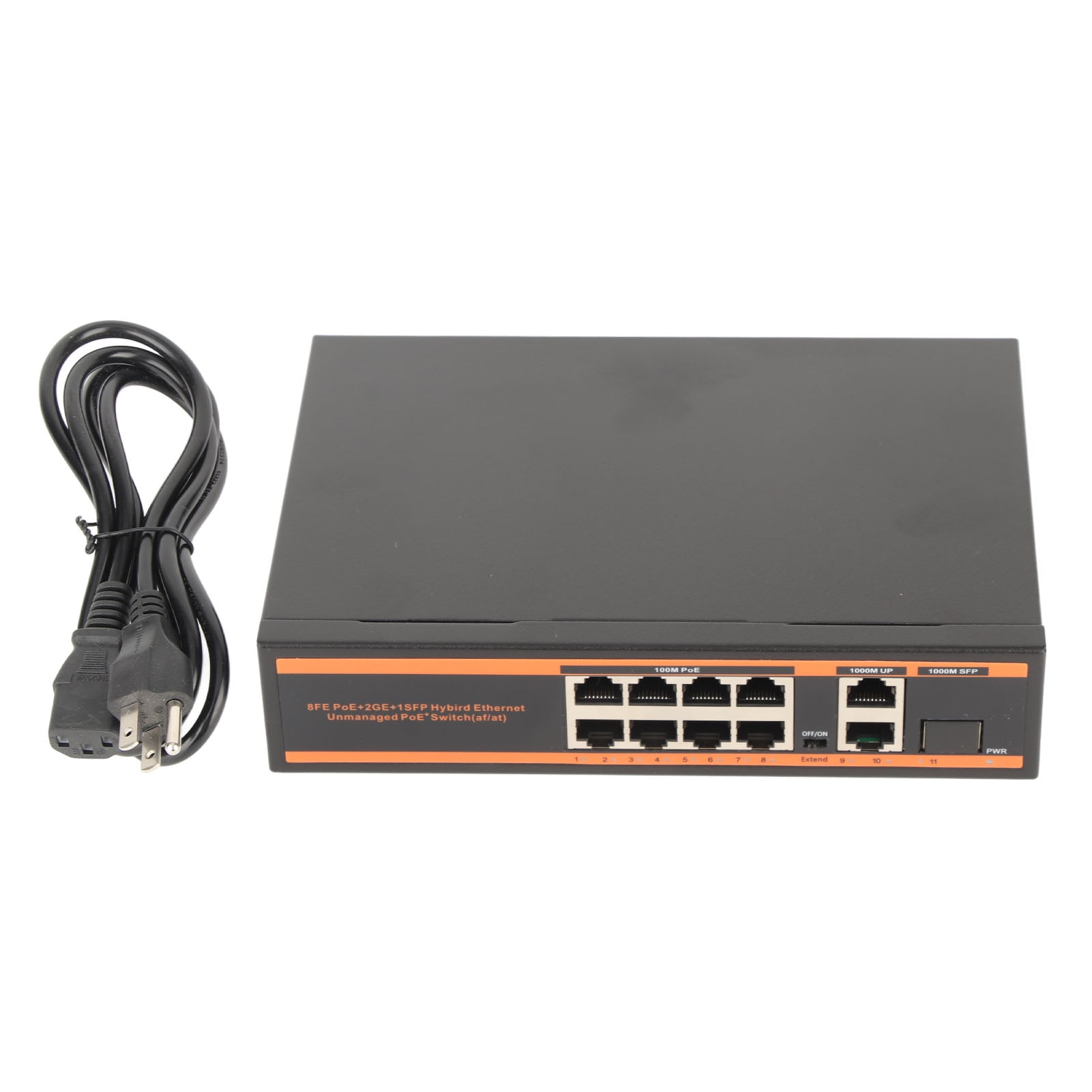 Poe Switch 100M 1000M 11Port Unmanaged 802.3af Compliant Gigabit PoE Switch for Network Webcam ...
