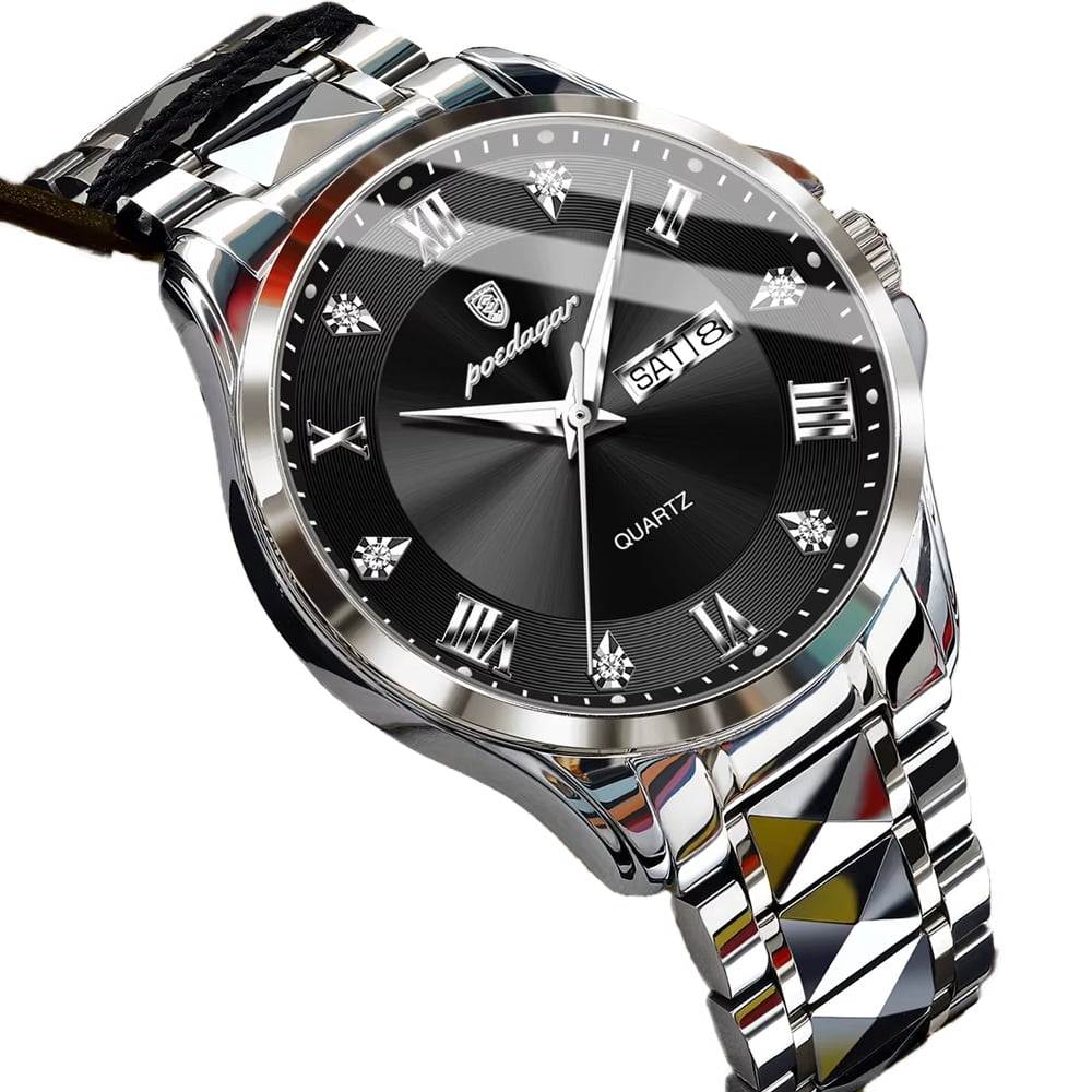 Poedagar Fashion Men Clock Waterproof Luminous Date Week Man Wristwatch ...
