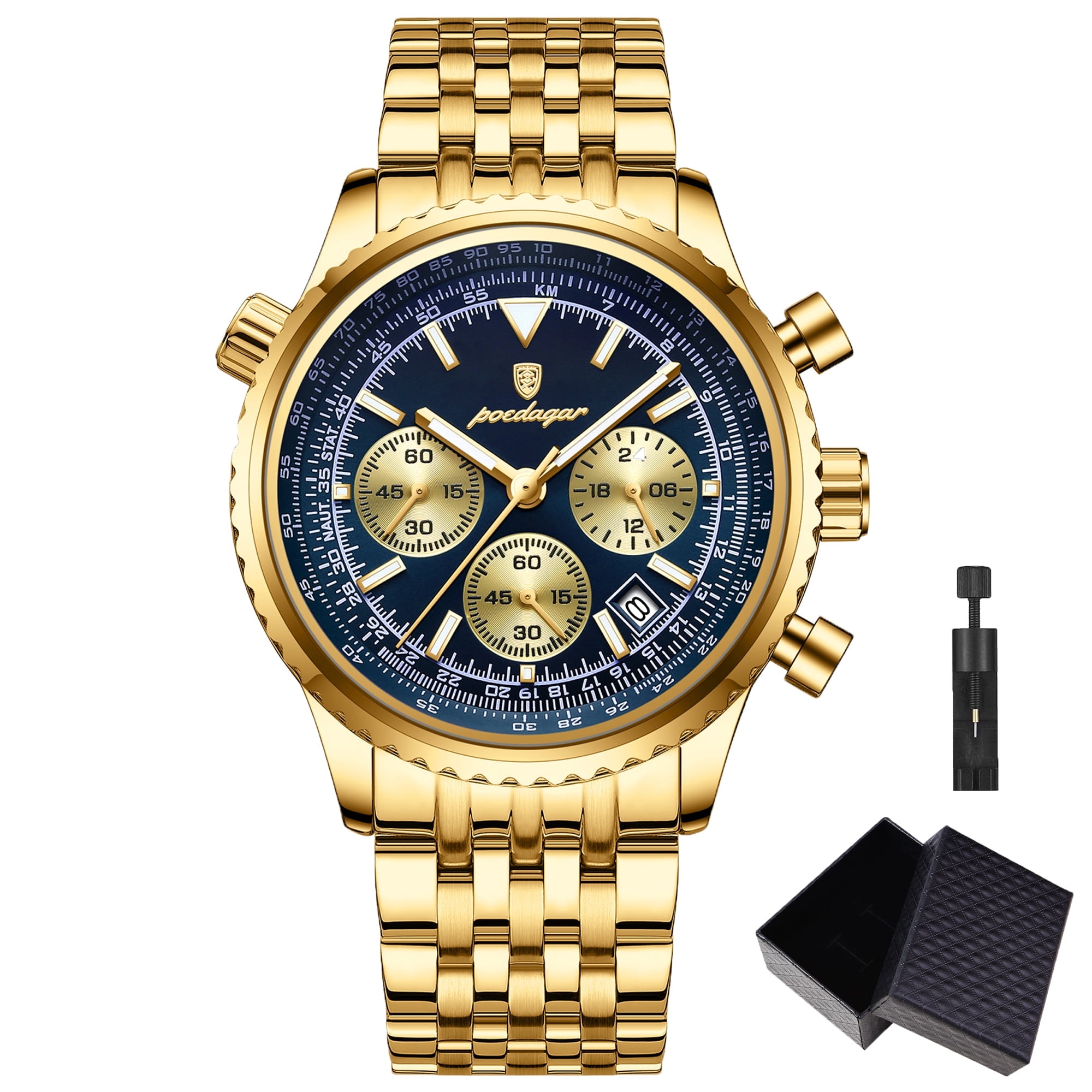 Poedagar Man Wristwatch Sport Quartz Stainless Steel Male Watches ...