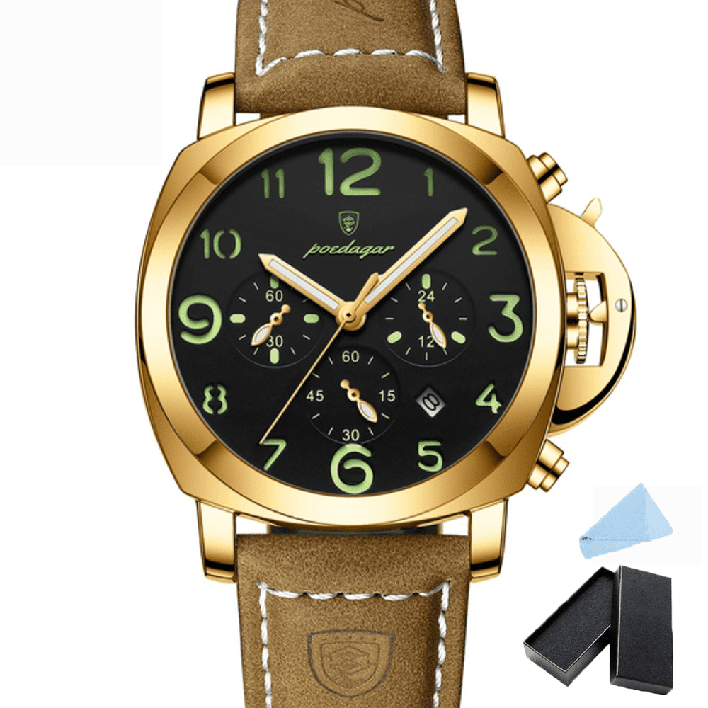 Poedagar Men's Luxury Sport Waterproof Luminous Date Chronograph Quartz ...