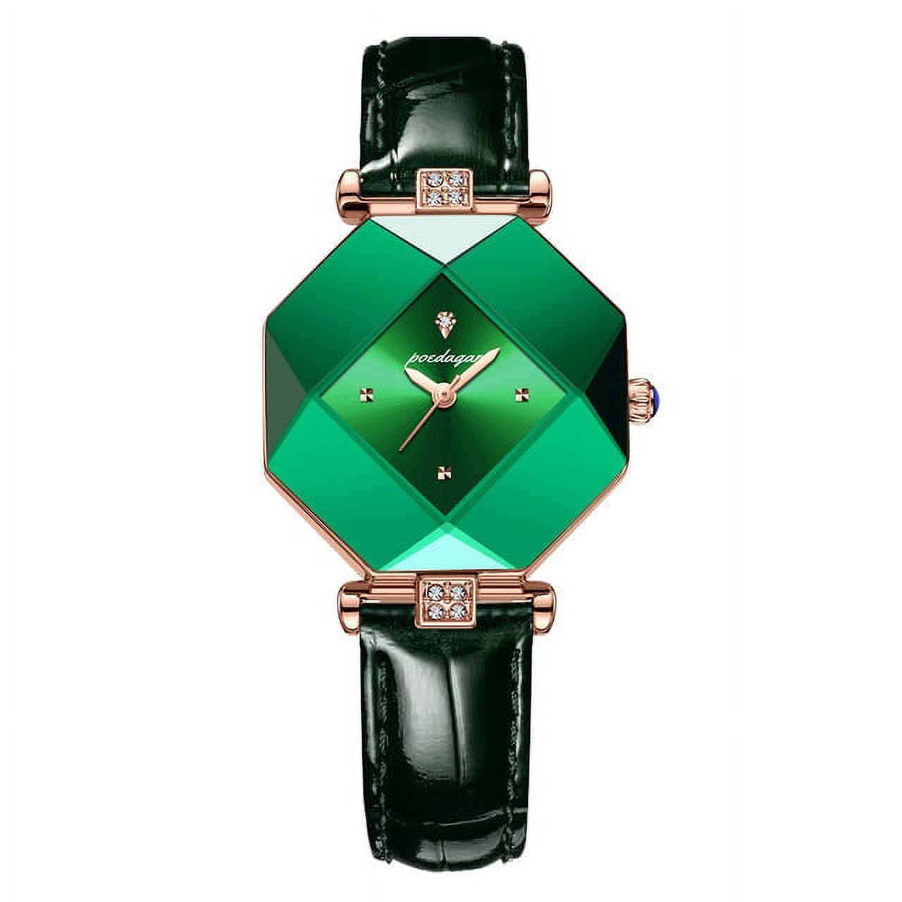 Poedagar Women Watch Luxury Green Diamond Quartz Ladies Watches ...